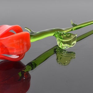 Glass Red Rose Flower. Excellent Addition to Your Glass Collection ...