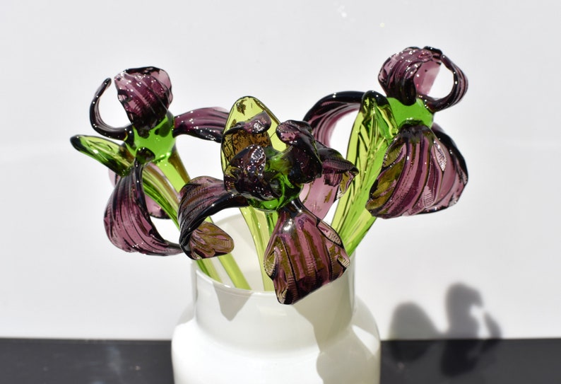 Beautiful Purple Glass Iris Flower. Excellent Addition to Your - Etsy