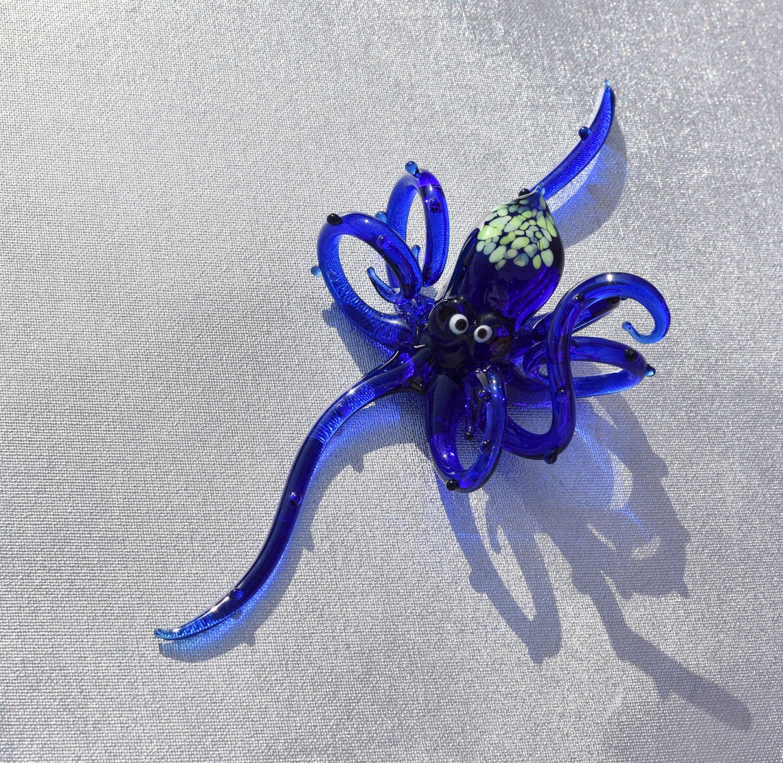 Blue Clear Glass Octopus. Detailed realistic figurine with a | Etsy