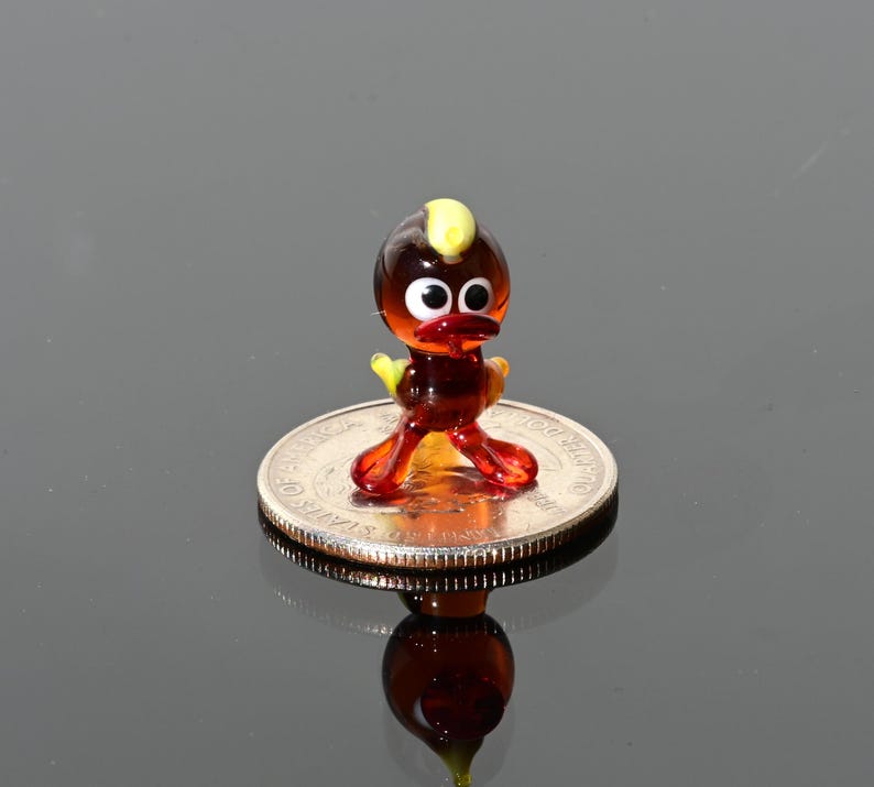 Mini Glass Duck - Mini Duck - Hand Blown Glass Animals - Tiny Miniature ...