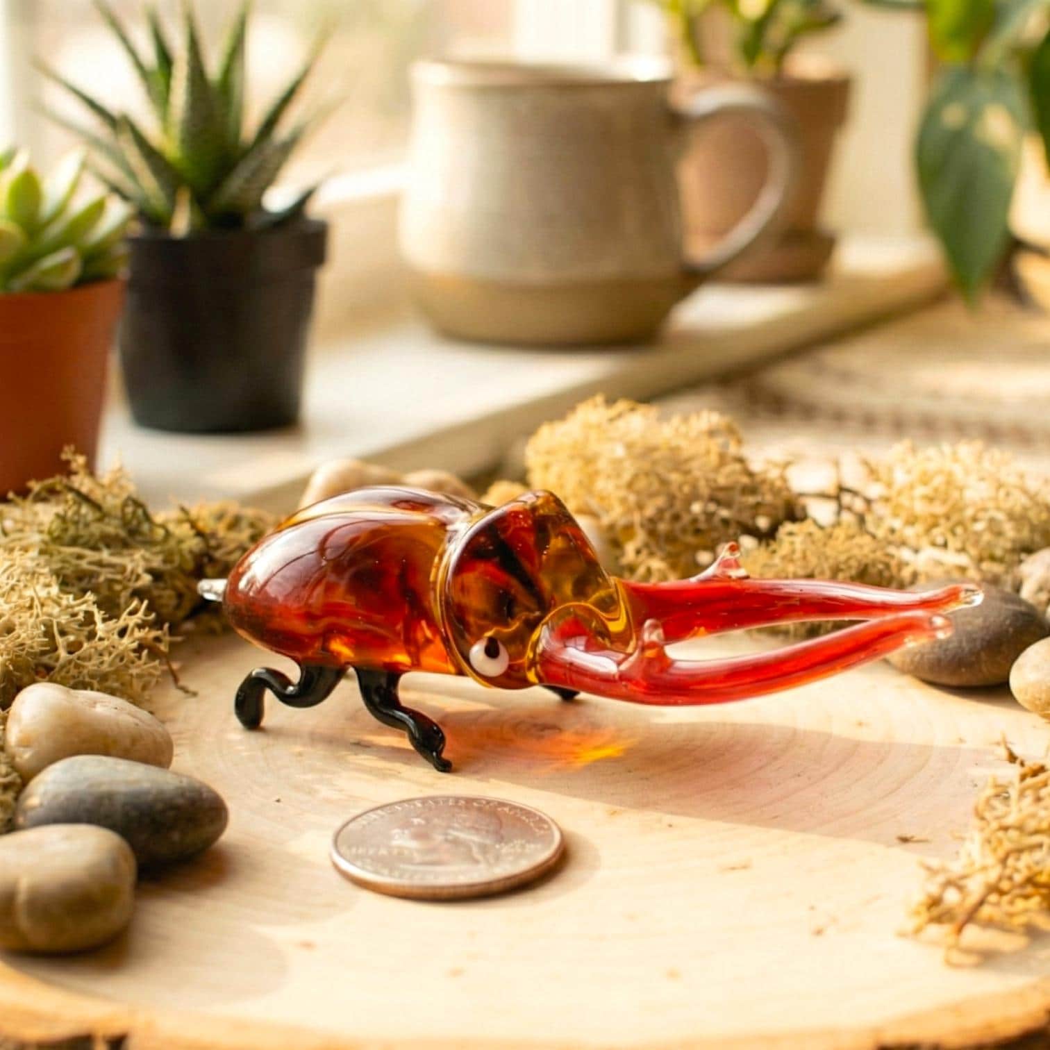 Beautiful Glass Stag Beetle. Detailed Figurine With a Lot of ...