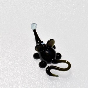 Cute Black Glass Mouse, Whimsical, Lamp Work Miniature Character From ...