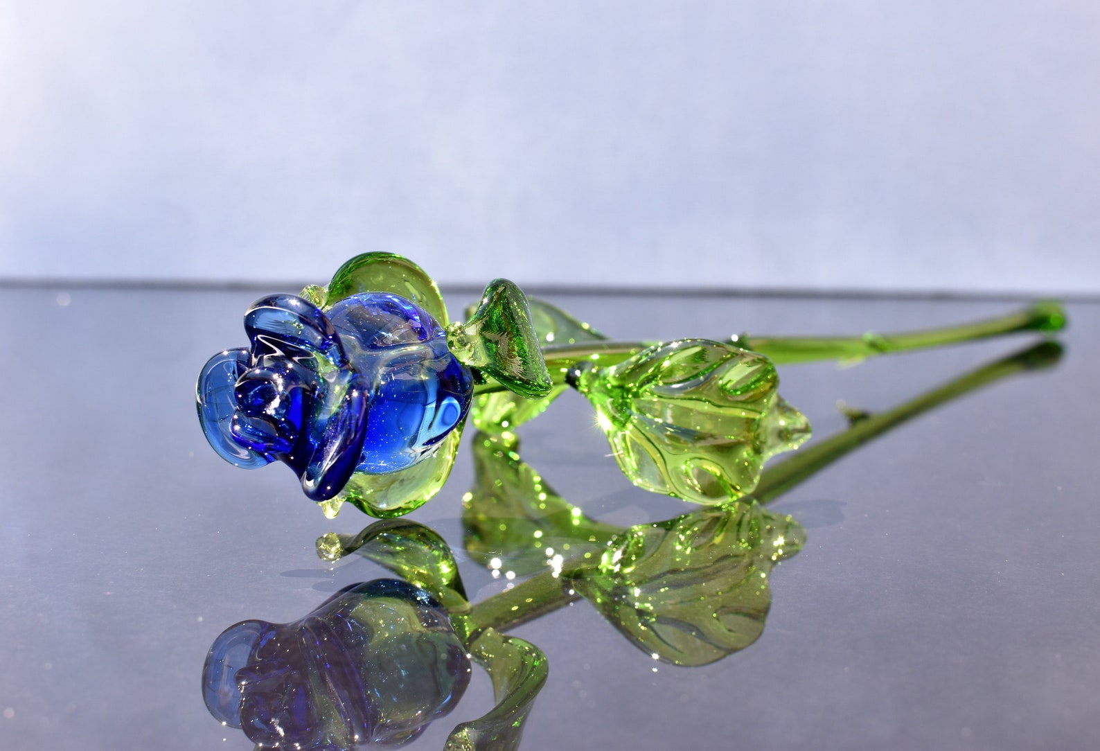 Beautiful Blue Glass Rose Flower. Excellent Addition to Your - Etsy