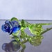 Beautiful Blue Glass Rose Flower. Excellent Addition to Your Glass ...