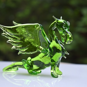 Gorgeous Glass Green Dragon. Detailed Figurine With a Lot of ...