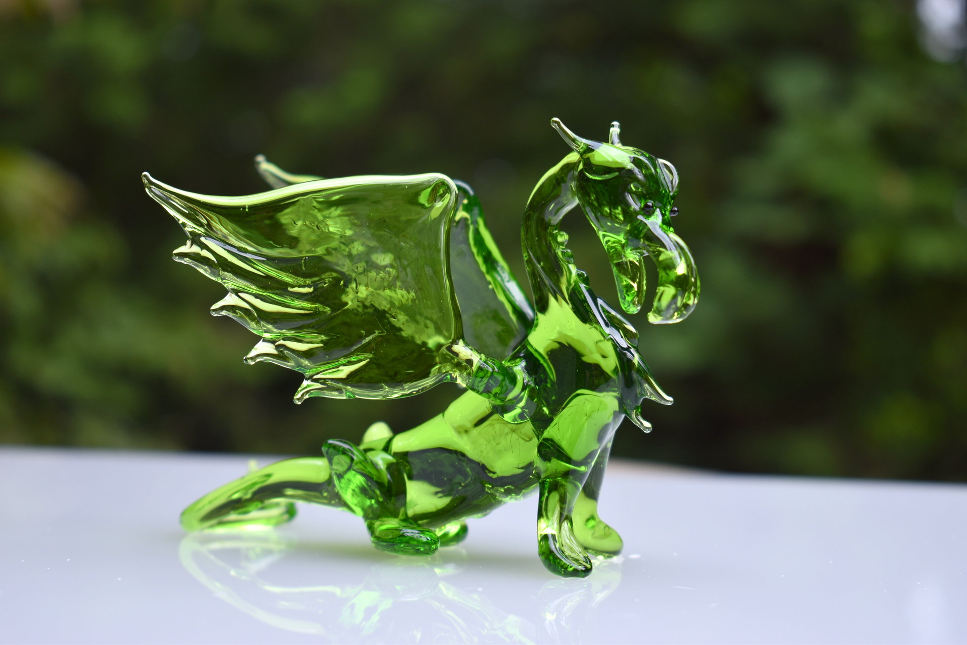 Gorgeous Glass Green Dragon. Detailed Figurine With a Lot of - Etsy