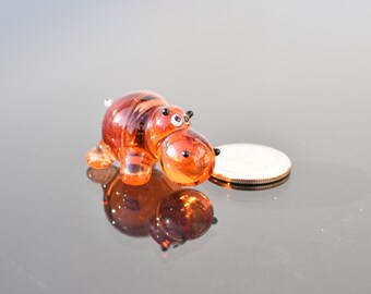 Art Glass Cobalt Blue Hippo. Whimsical Figurine With a Lot of Character ...