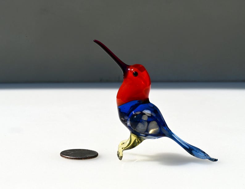 Humming Bird, Glass Hummingbird Art, Blown Glass Hummingbird Figurine ...