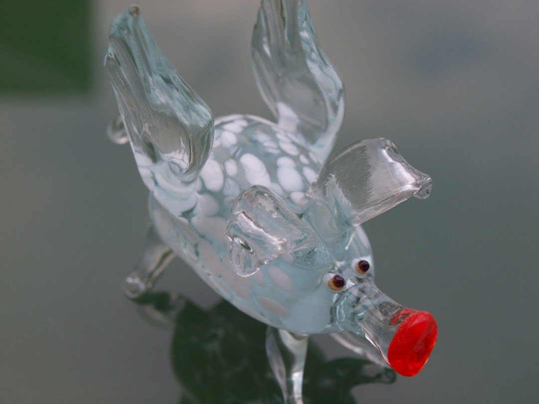 Cute Art Glass Flying Pig , Whimsical Character From Glass Menagerie ...
