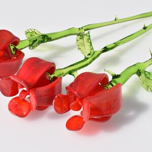 Glass Red Rose Flower. Excellent Addition to Your Glass Collection ...