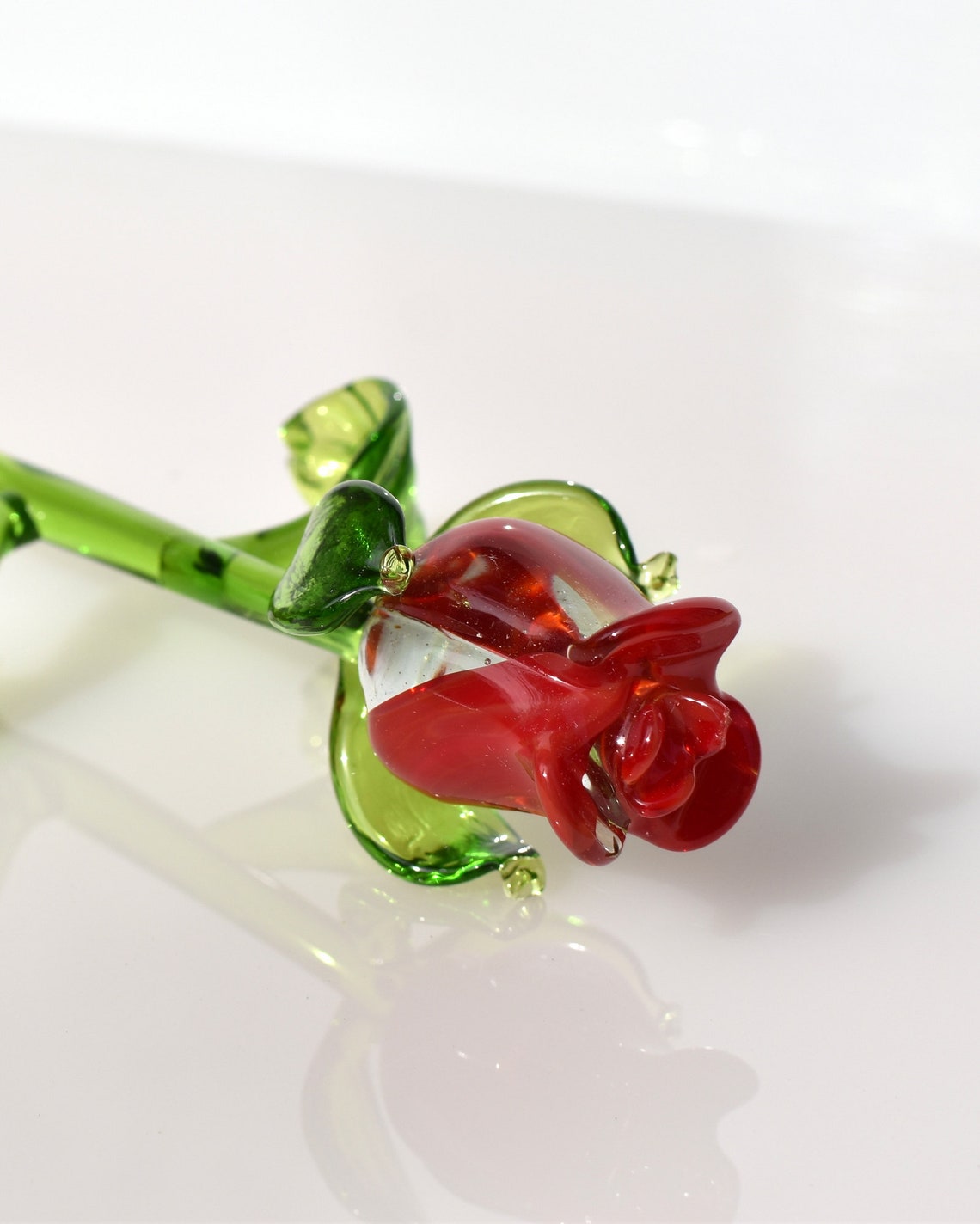 Beautiful Red Glass Rose Flower. Excellent Addition to Your | Etsy