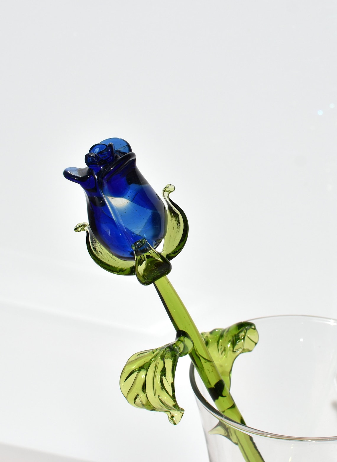 Beautiful Blue Glass Rose Flower. Excellent Addition to Your | Etsy