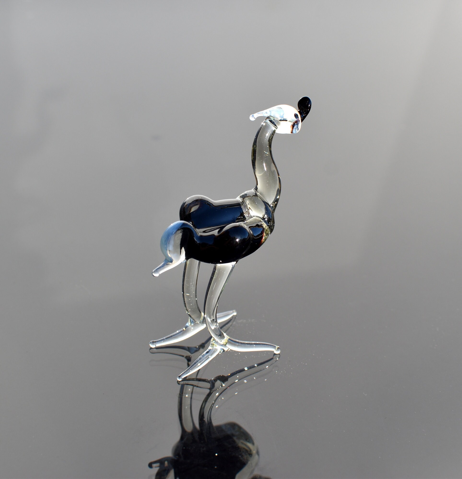Ostrich, Glass Bird Figurine, Bird Sculpture, Bird Decor, Bird Lover ...