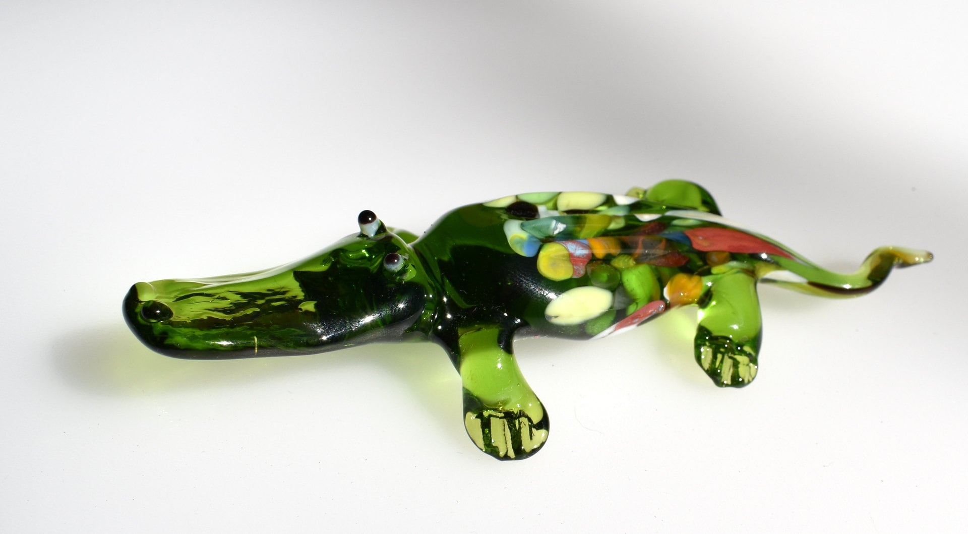 Cute Glass Alligator. Whimsical figurine with a lot of | Etsy