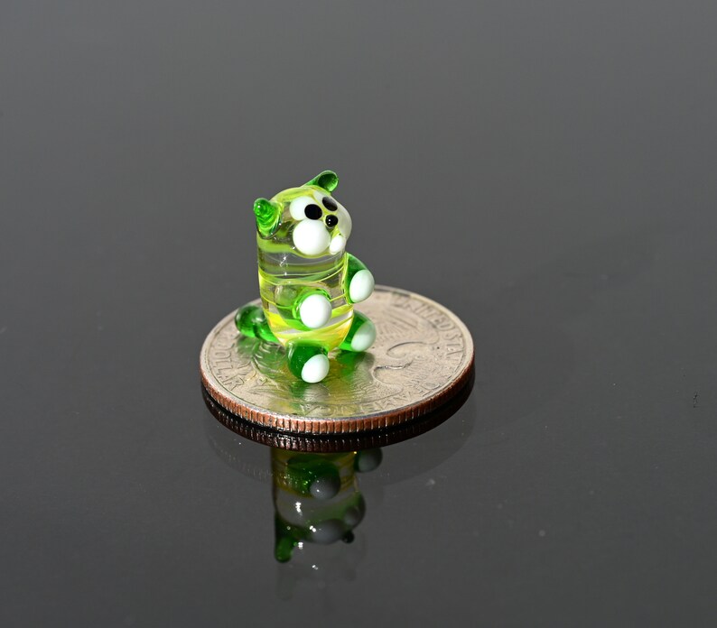 Green Glass Cat Figurine, Cat Figure, Glass Cat, Cat Art, Mini Glass ...