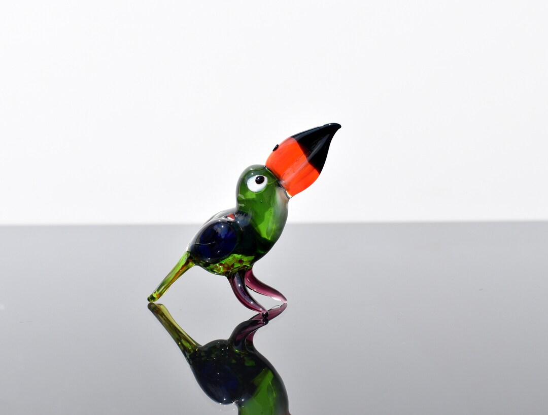 Handmade Glass Toucan Figurine: Whimsical Art Glass Sculpture - Etsy