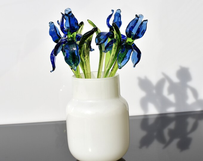 Beautiful Blue Glass Iris Flower. Excellent Addition to Your Glass ...