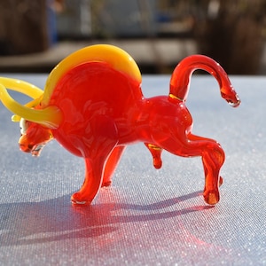 Elegant Glass Red Bull. Detailed Figurine With a Lot of Character ...