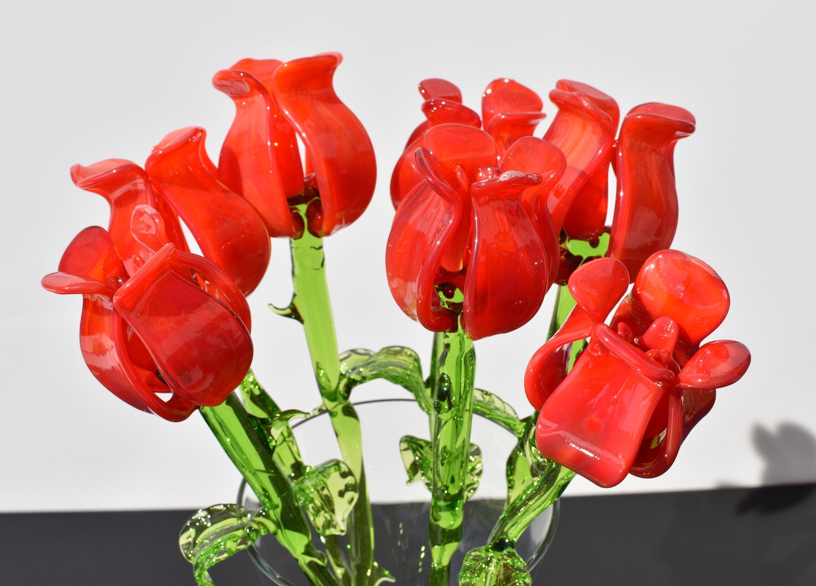 Glass Red Rose Flower. Excellent Addition to Your Glass - Etsy