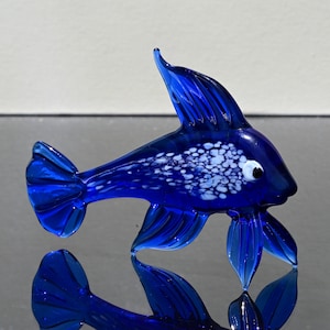 Cobalt Blue Colored Glass Fish. Detailed Figurine With a Lot of ...