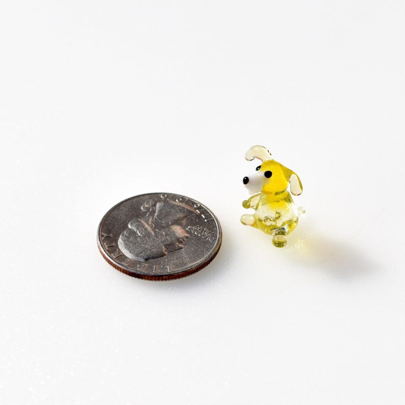 Mini Dog Figurine, Tiny Glass Animals, Puppy Dog Figurine, Dog ...