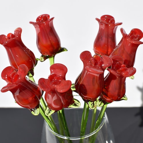 Beautiful Red Glass Rose Flower. Excellent Addition to Your - Etsy