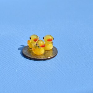 Word's Smallest Family of Cute Glass Yellow Ducks, Whimsical Character ...
