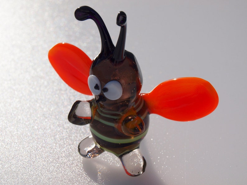 Cute Glass Vibrant Bumble Bee Figurine With a Lot of Character | Etsy