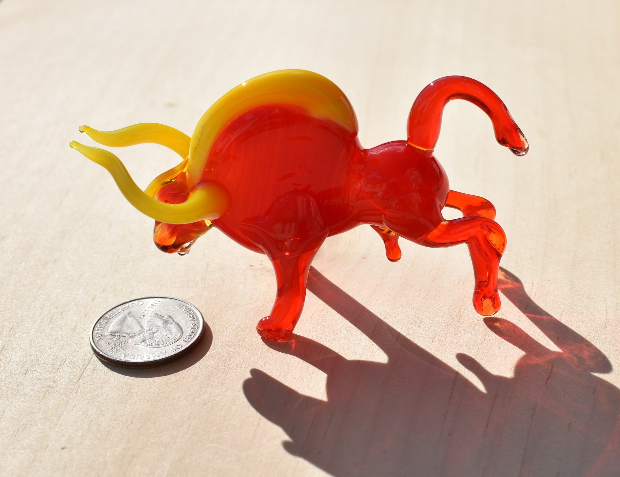 Elegant Glass Red Bull. Detailed Figurine With a Lot of - Etsy