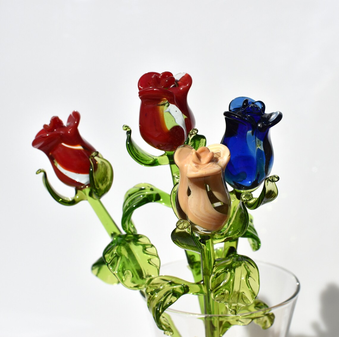 Beautiful Red Glass Rose Flower. Excellent Addition to Your | Etsy