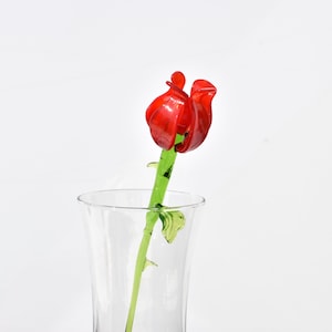 Glass Red Rose Flower. Excellent Addition to Your Glass Collection ...