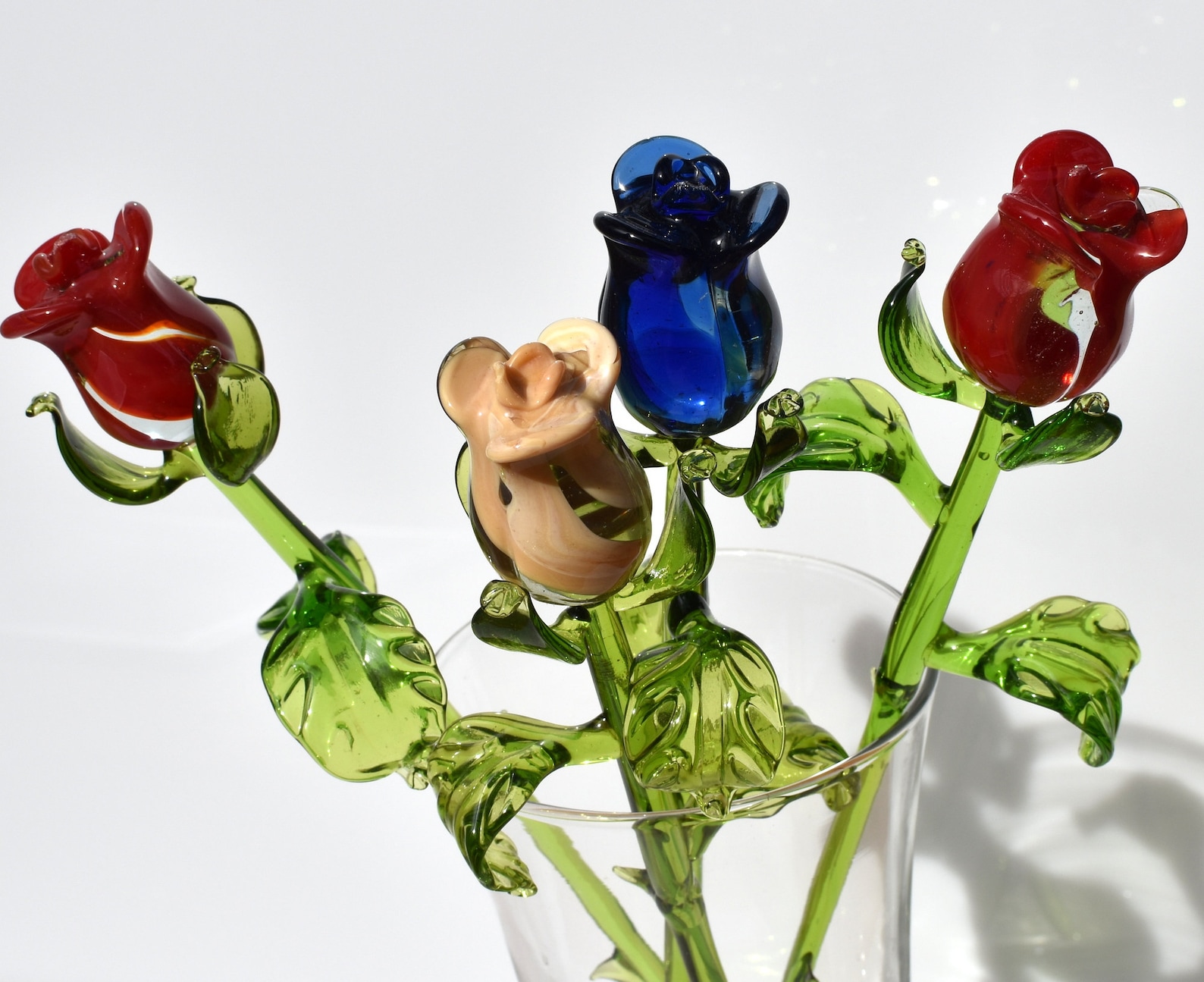 Beautiful Red Glass Rose Flower. Excellent Addition to Your | Etsy