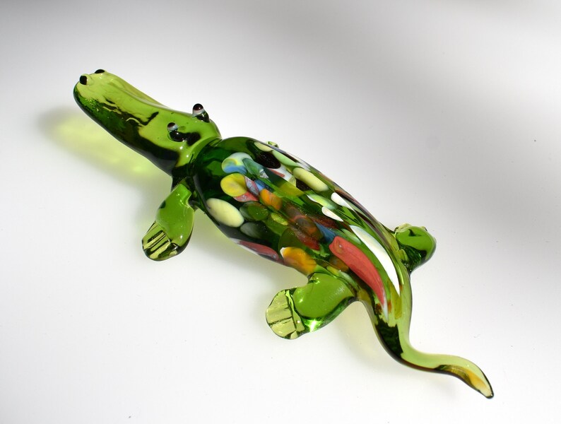 Cute Glass Alligator. Whimsical figurine with a lot of | Etsy