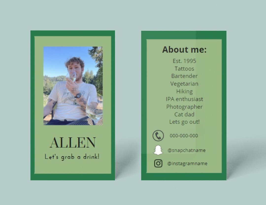 Dating Business Cards Template, Business Cards, Funny Cards, Flirty ...