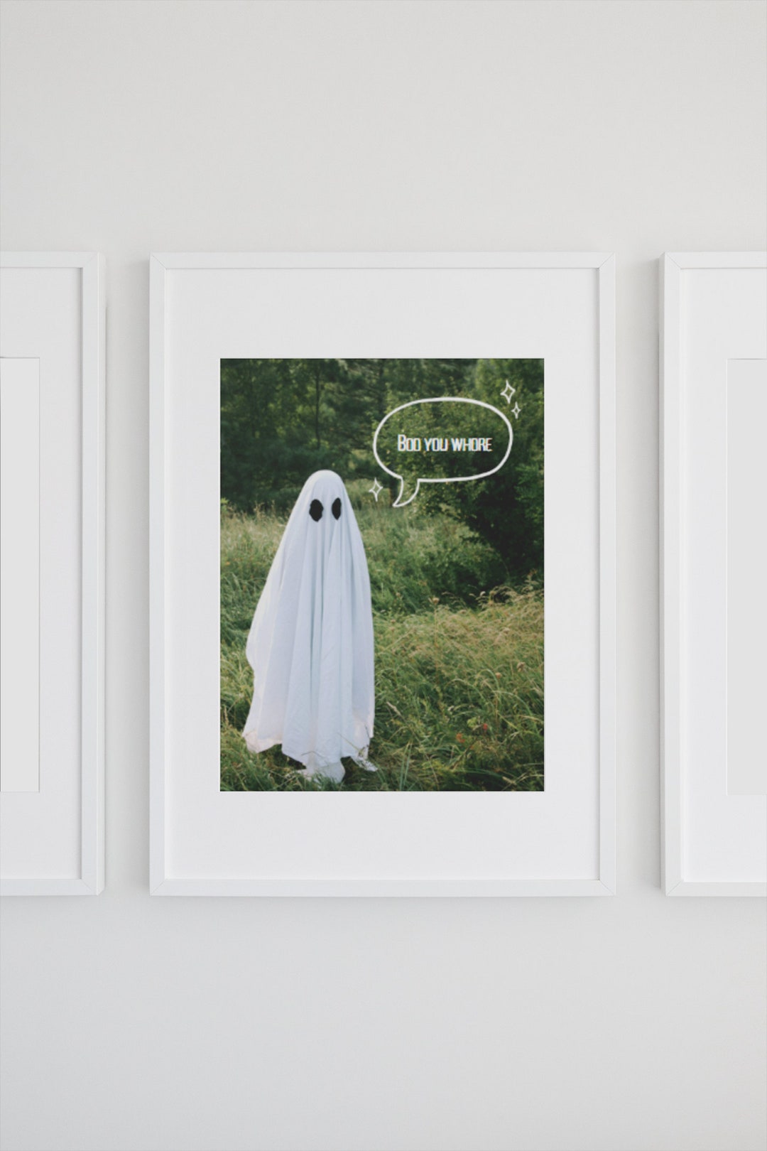 Boo You Whore Ghost Halloween Digital Print, Ghost, Art Print, Mean ...