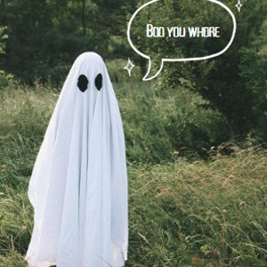 Boo You Whore Ghost Halloween Digital Print, Ghost, Art Print, Mean ...