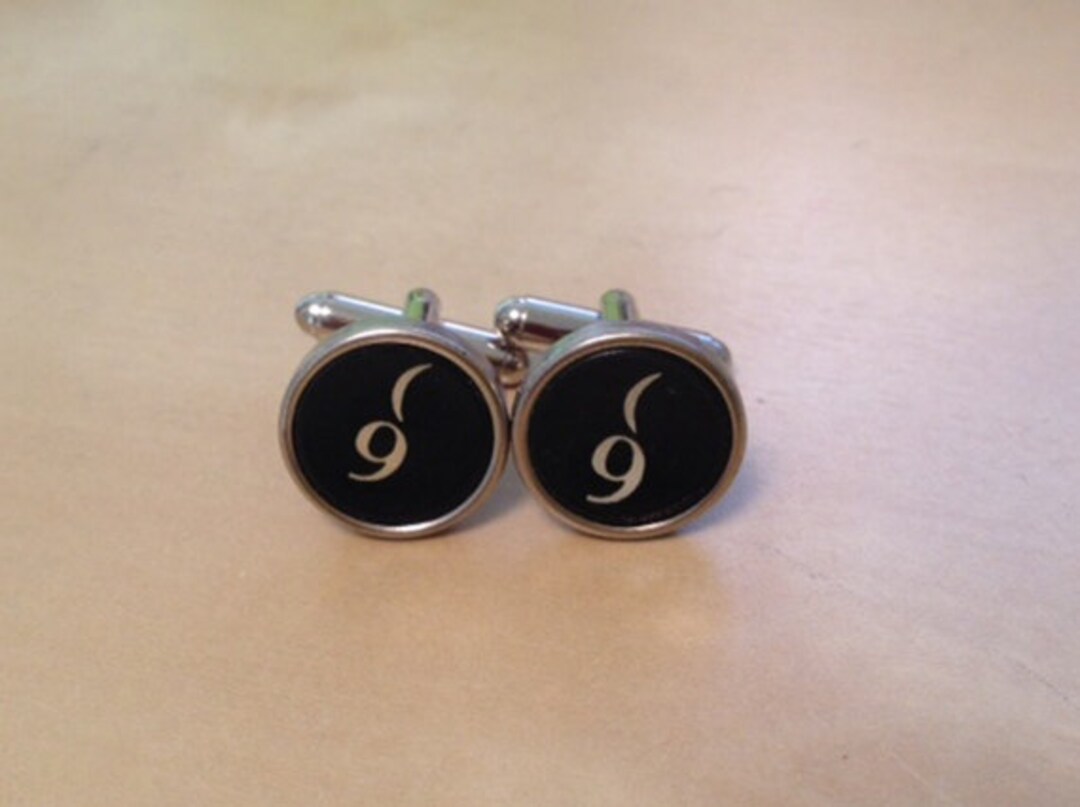 Typewriter Key Cufflinks: Number 9, Recycled Jewelry Gift - Etsy