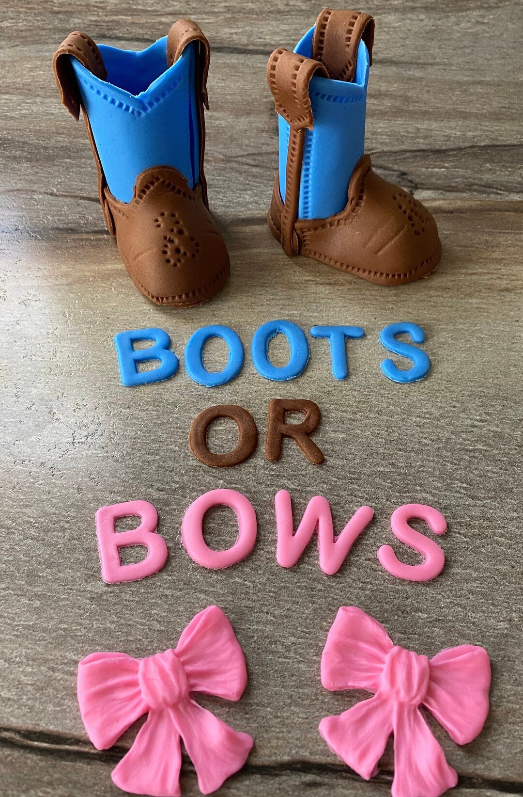 Boots or Bows Cake Topper - Etsy