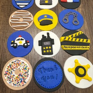 Fondant Police Cupcake Toppers - Etsy