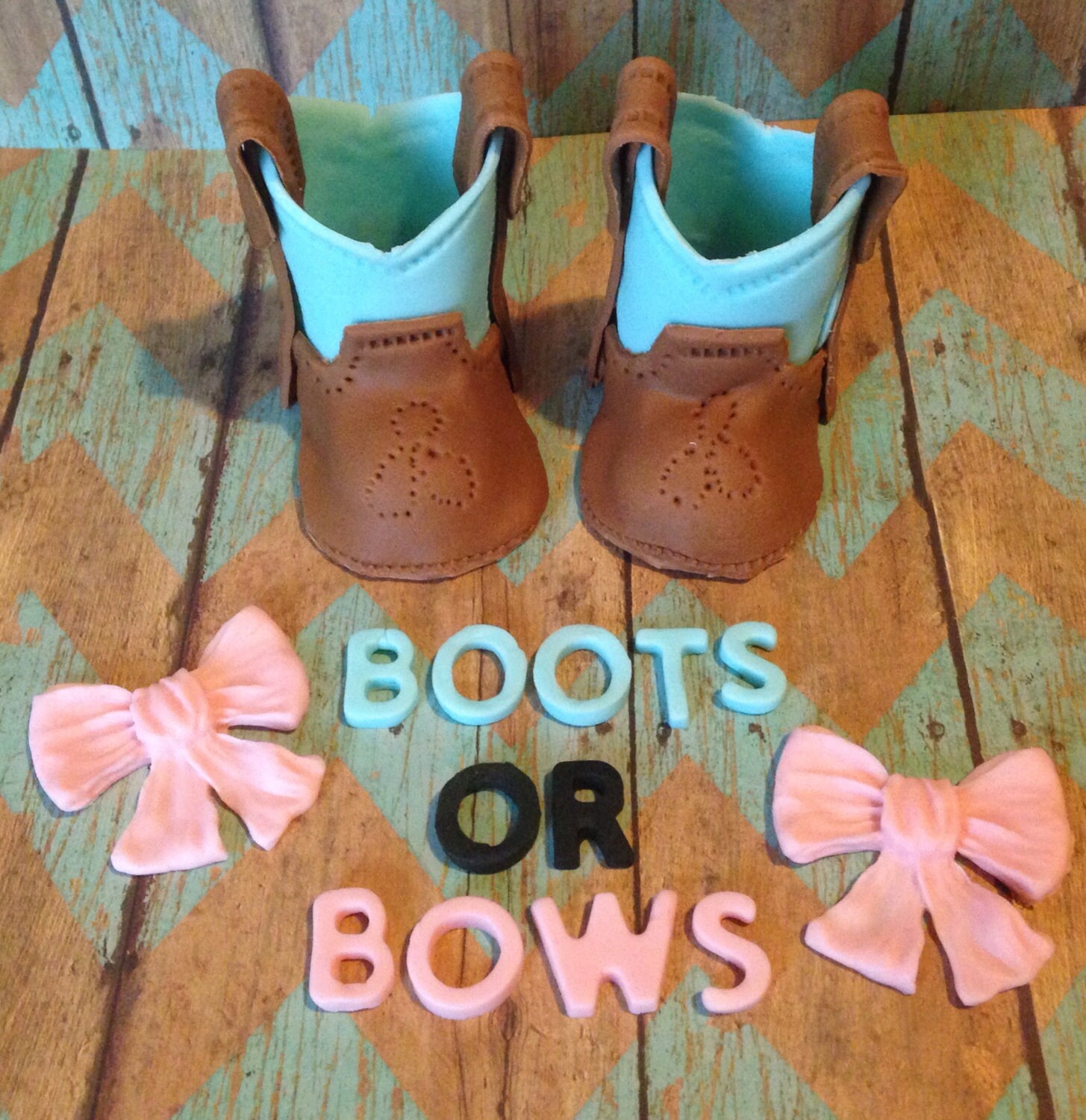 Boots Or Bows Cake Topper | Etsy