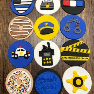 Fondant Police Cupcake Toppers - Etsy