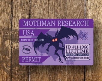 Personalized Mothman Search Permit, Metal Wallet Sized License ...