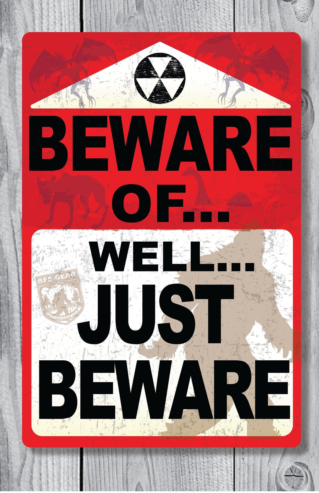 Beware Of... Well Just Beware 12x18 Metal Cryptid Sign - Etsy