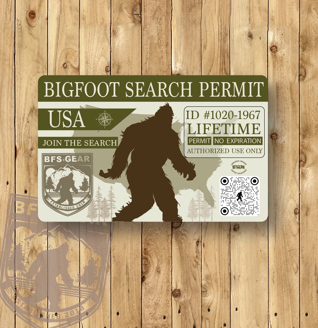 Bigfoot Search Permit 2x3.5 Wallet-sized Metal Card - Etsy