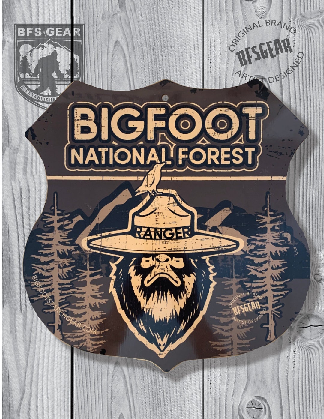 Bigfoot National Forest Park Ranger 11x11 Metal Route Sign - Etsy