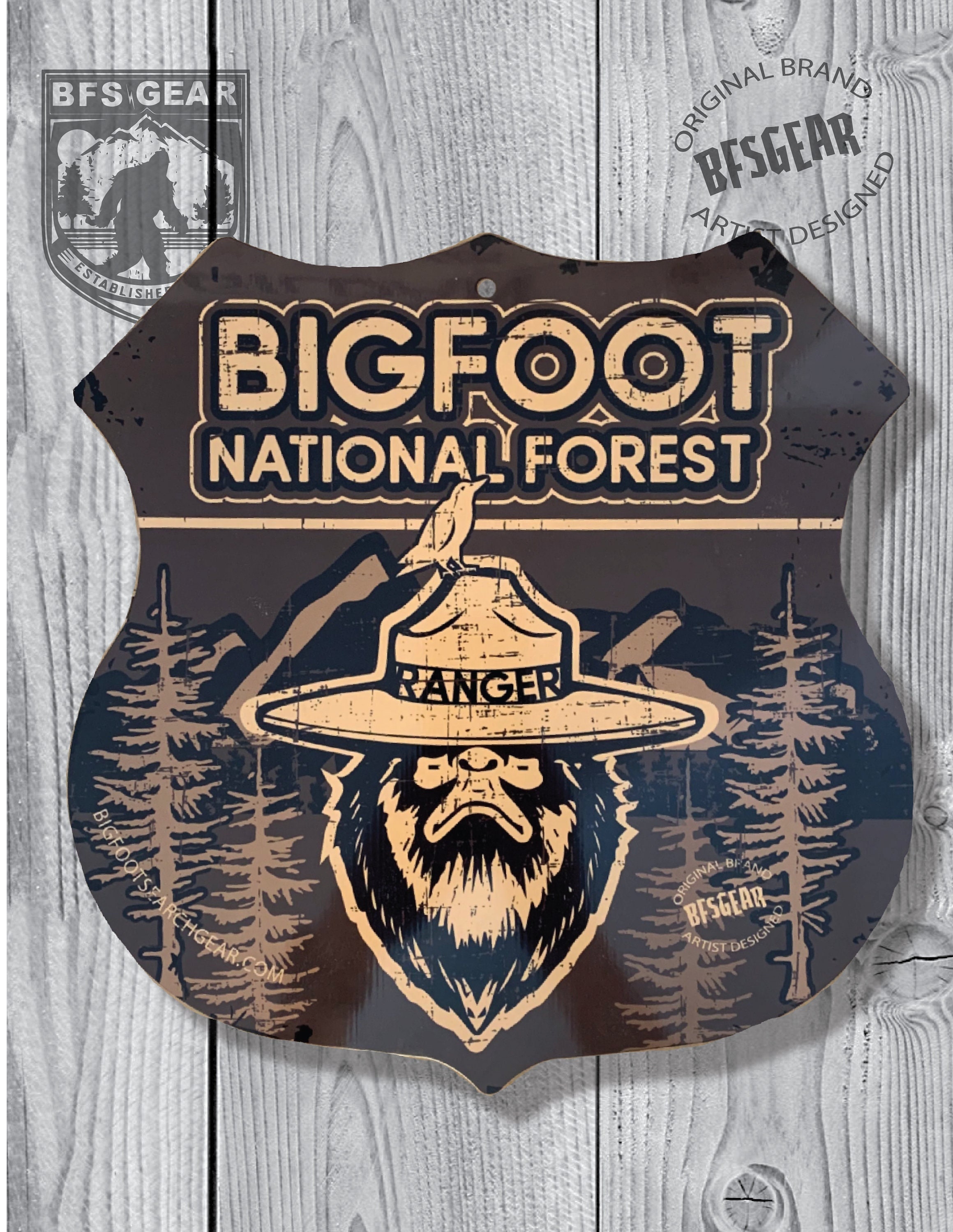 Bigfoot National Forest Park Ranger 11x11 Metal Route Sign | Etsy