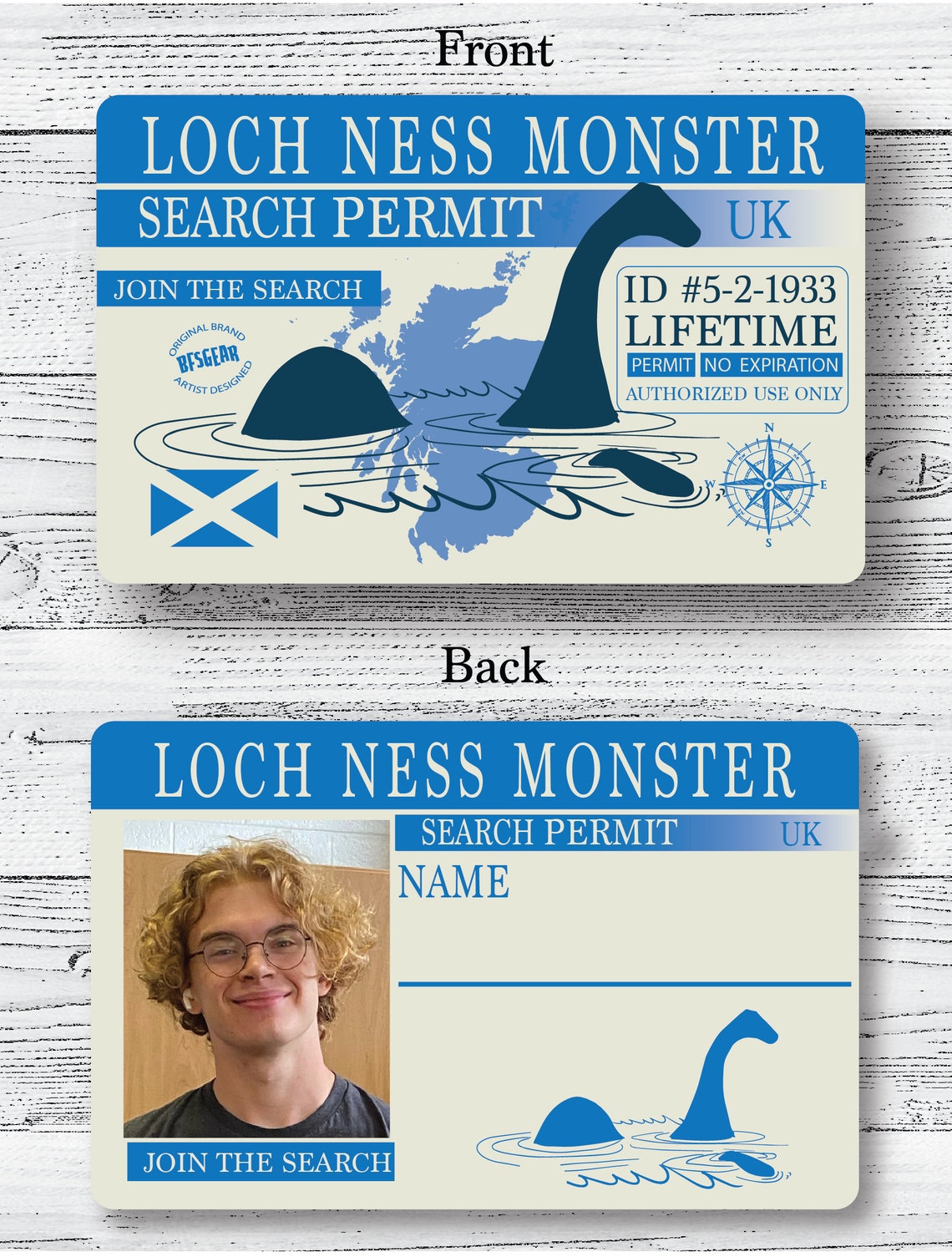 Personalized Loch Ness Monster Search Permit 2x3.5 Wallet-sized Metal ...