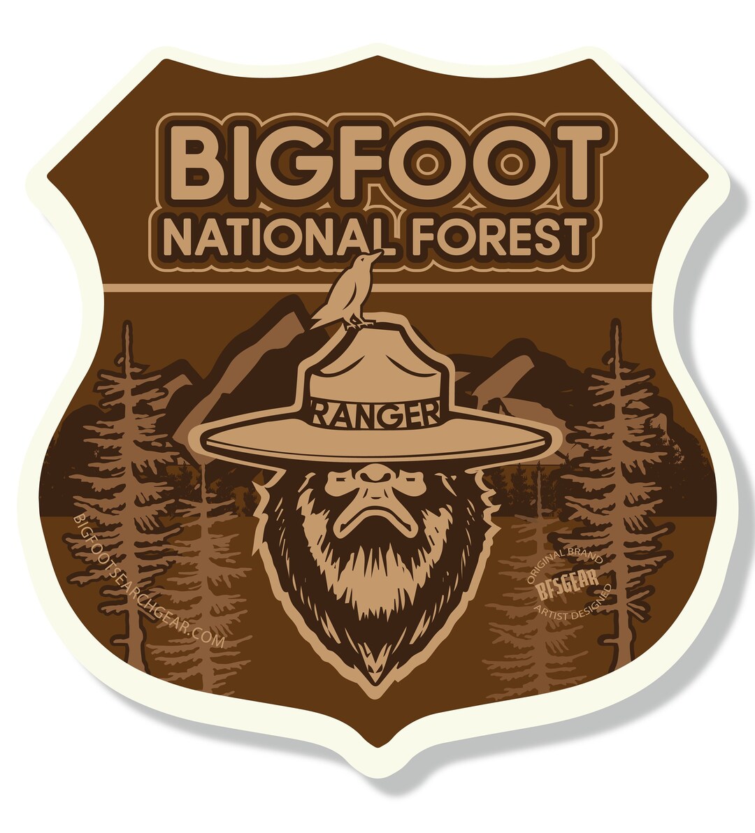 Bigfoot National Forest Park Ranger Badge Matte Vinyl Sticker - Etsy