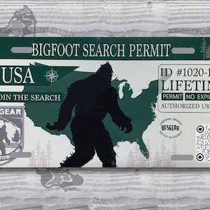 Bigfoot Search Gear Original Brand Artist Designed Metal Search Permit ...