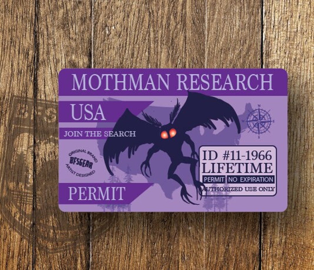 Mothman Research Permit 2x3.5 Wallet-sized Metal Card - Etsy